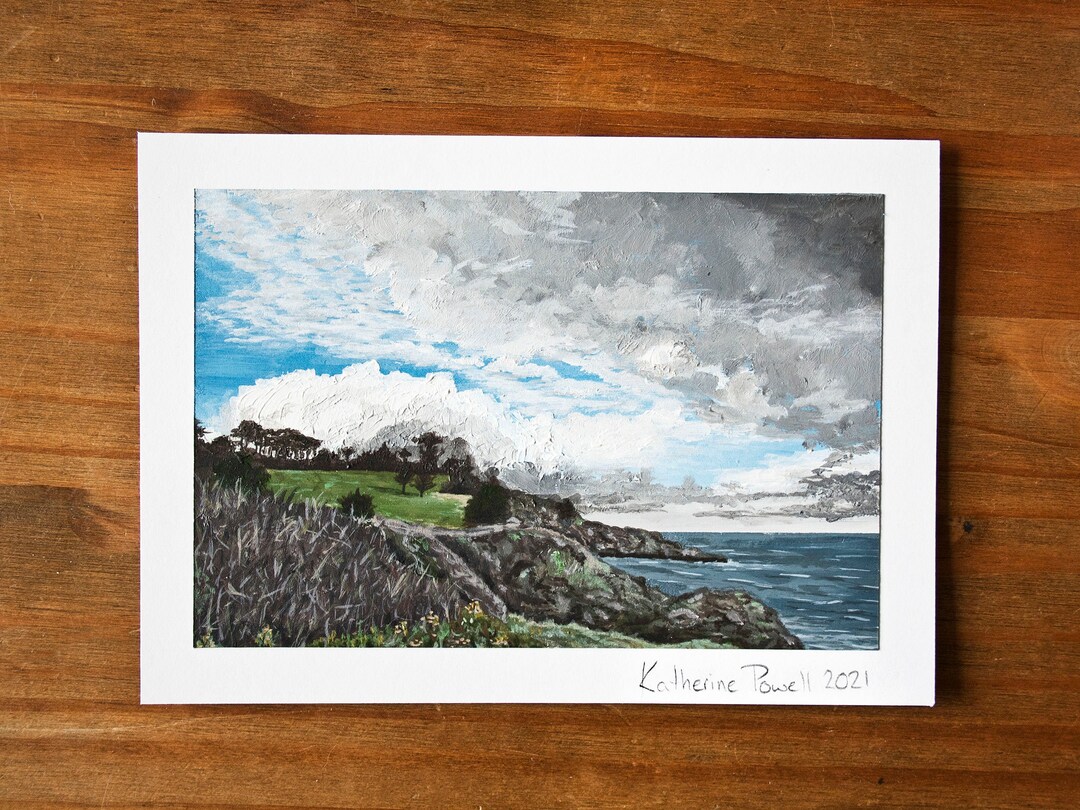 Original Devon Seascape, Acrylic Painting, Landscape Print, Small ...