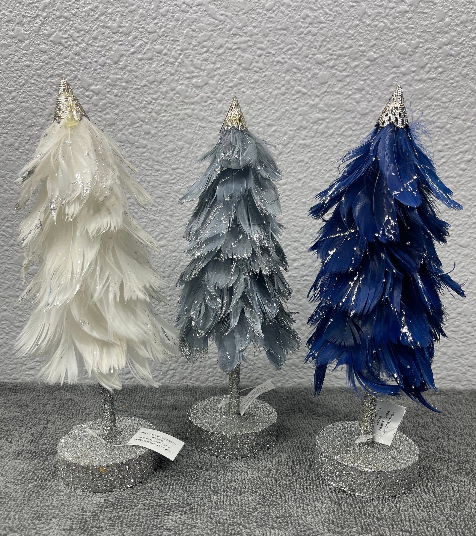 Trees Feathered White Feathered Tree Blue Feathered Tree - Etsy