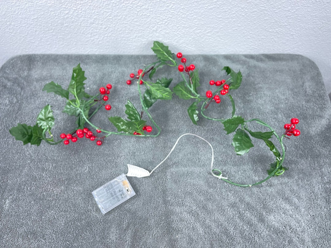 Red Berry Craft Lights, LED Light Strand, Battery Operated Lights ...