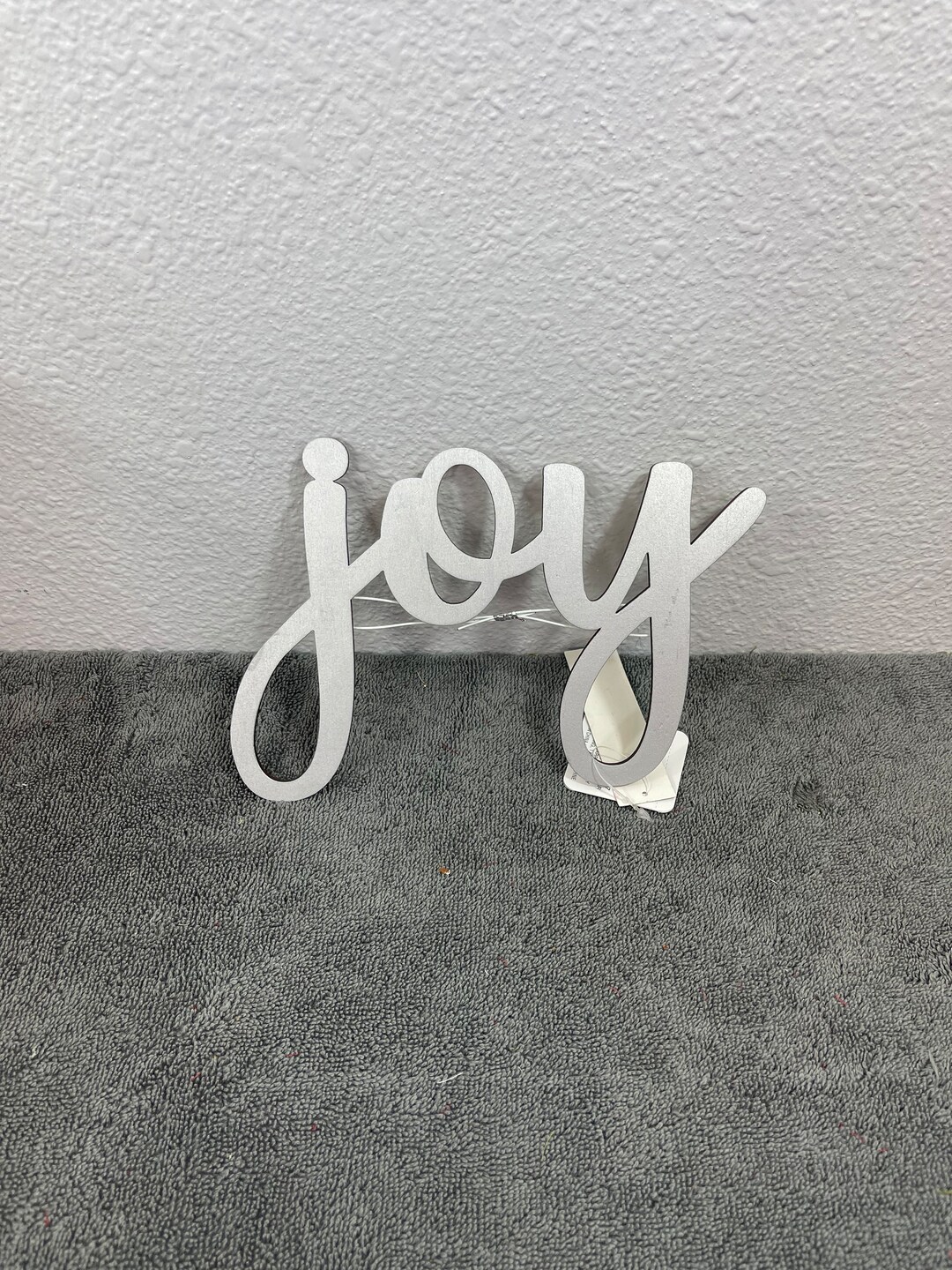 JOY Sign Silver Joy Sign Floral Accenttabletop Decor Plate - Etsy