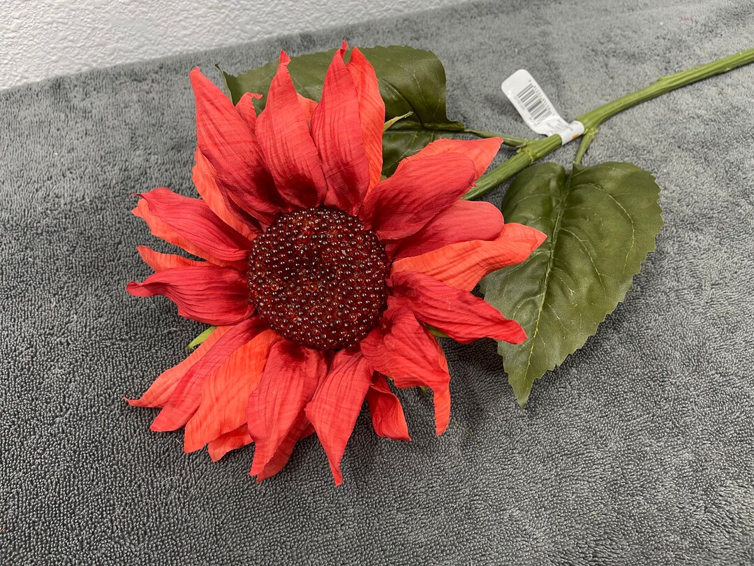 Sunflower, Beaded Look Center Sunflower, Rust Sunflower, Dark Orange ...