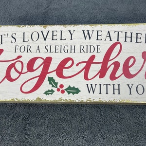 Sleigh Sign, Wood Sign, Gold Edged, Christmas Sign, Sign, Rustic Sign ...
