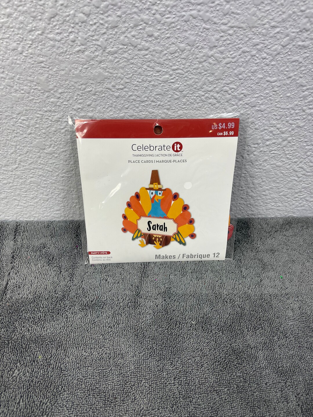 Place Cards, Turkey, Thanksgiving, Set of 12, Paper, Party Supply ...