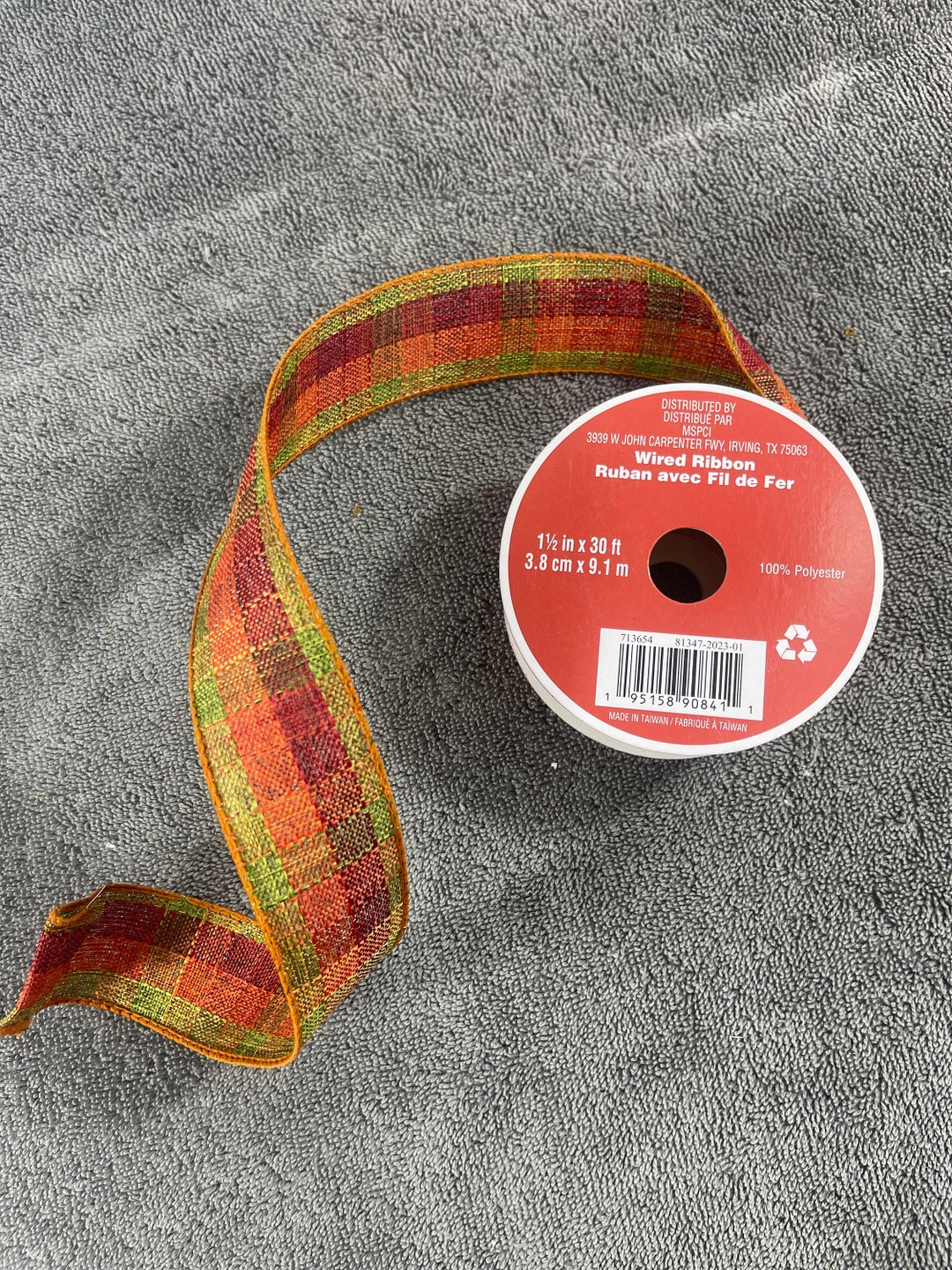 Fall Plaid Ribbon, 1.5 IN, Wired Ribbon,30 Feet, Wired Plaid Ribbon ...