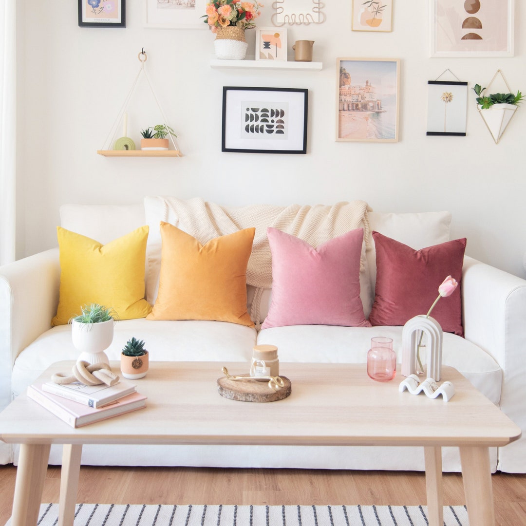 Samara Set Pack of 4 Decorative Throw Pillow Covers Yellow/pink - Etsy