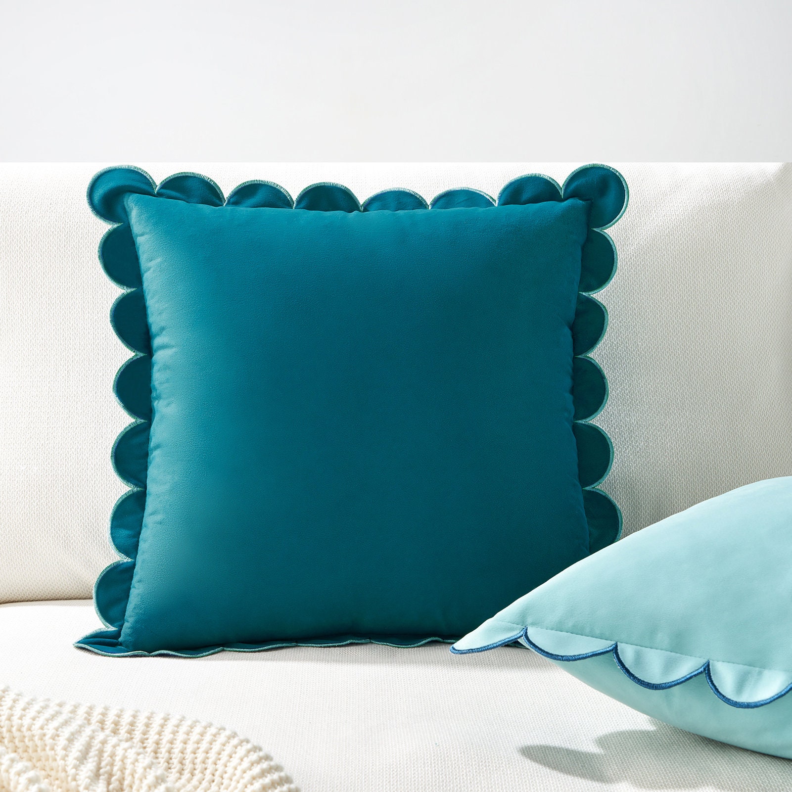 Bri Bri Set – Pack of 2 Scalloped Edge Decorative Throw Pillow Covers ...