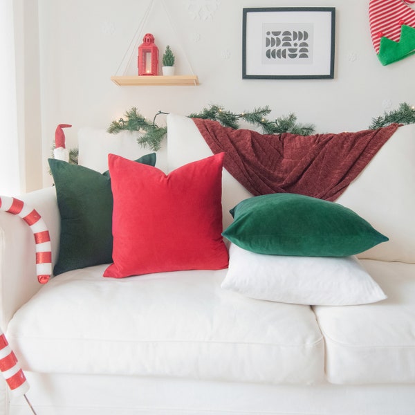 Red Christmas Pillows - Etsy