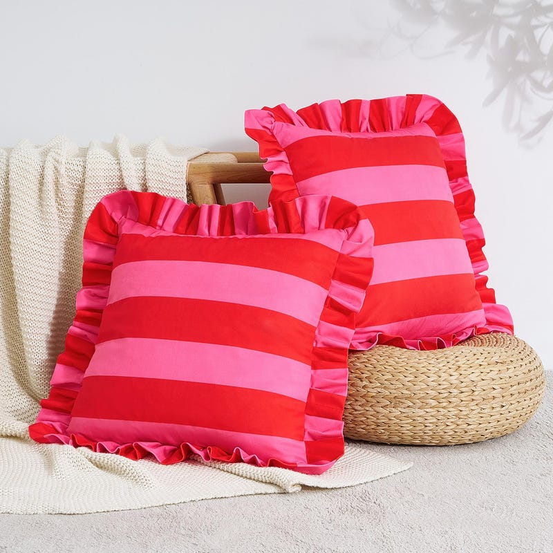 Red and Pink Velvet Pillow - Etsy