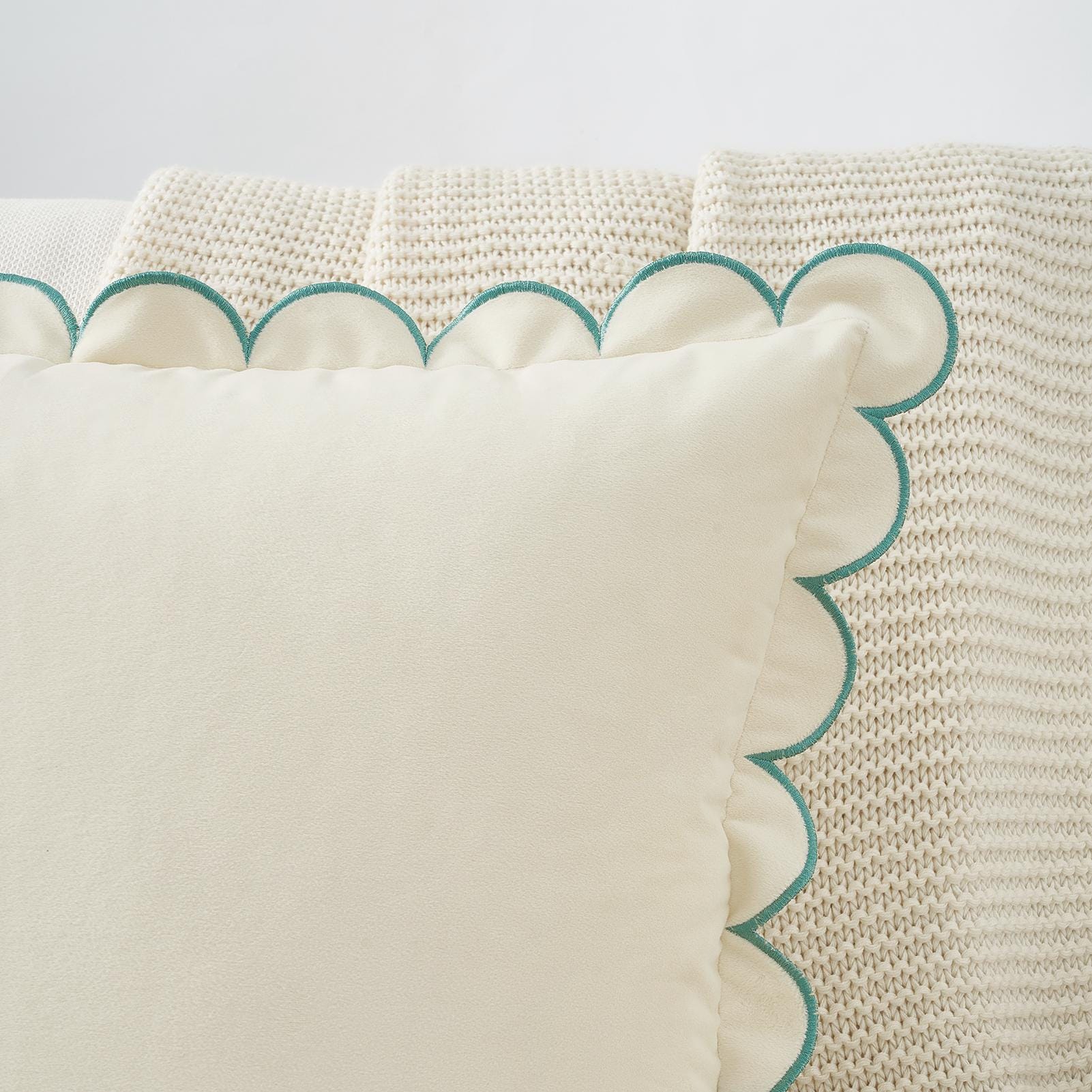Bri Bri Set – Pack of 2 Scalloped Edge Decorative Throw Pillow Covers ...