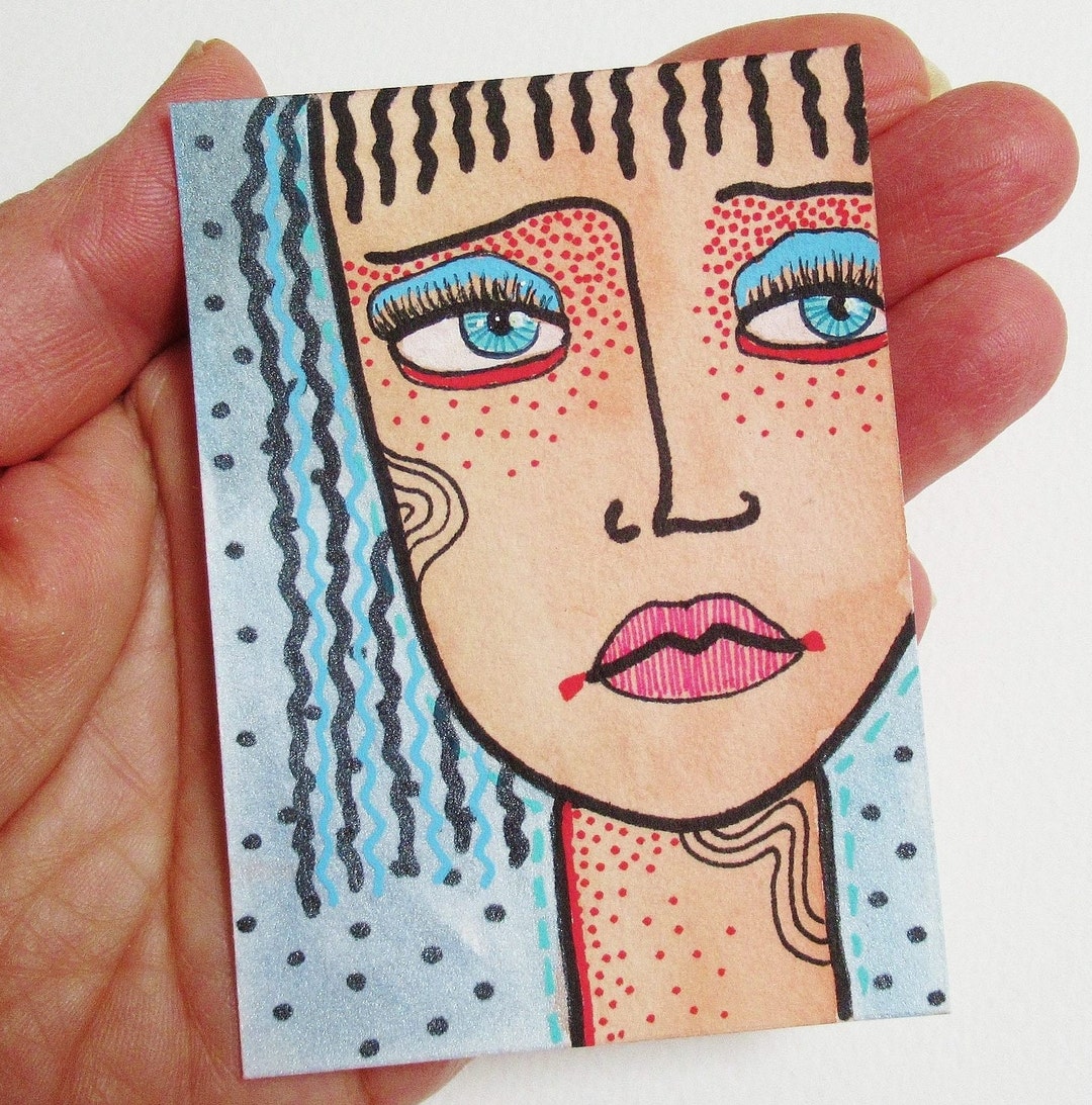 Miniature Portrait Art Original Female Watercolour Painting - Etsy