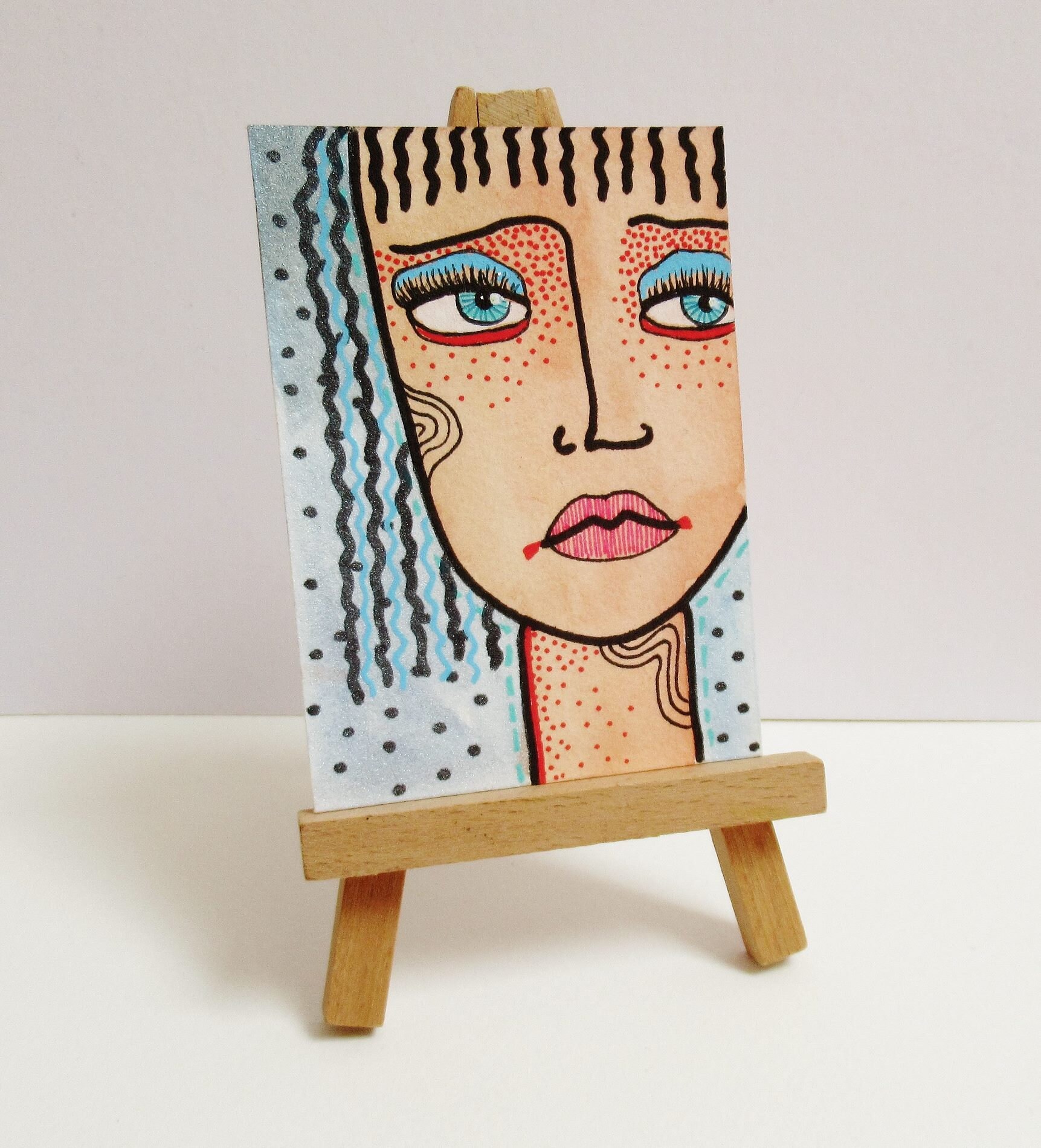 Miniature Portrait Art Original Female Watercolour Painting - Etsy