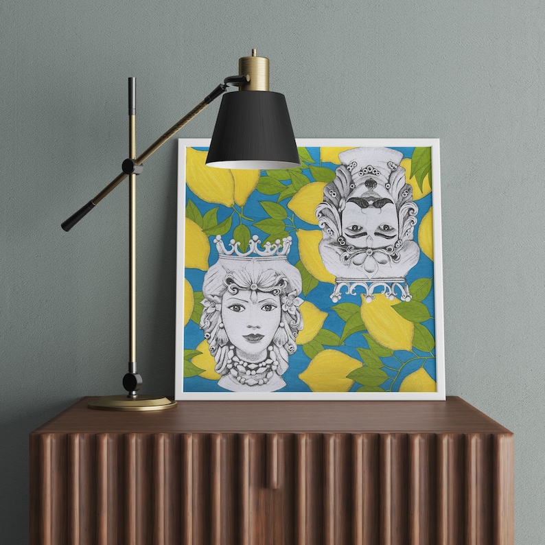 ORIGINAL Testa Di Moro Sicilia Drawing - Etsy