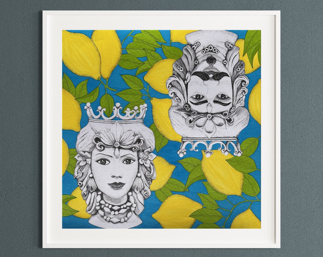 ORIGINAL Testa Di Moro Sicilia Drawing - Etsy