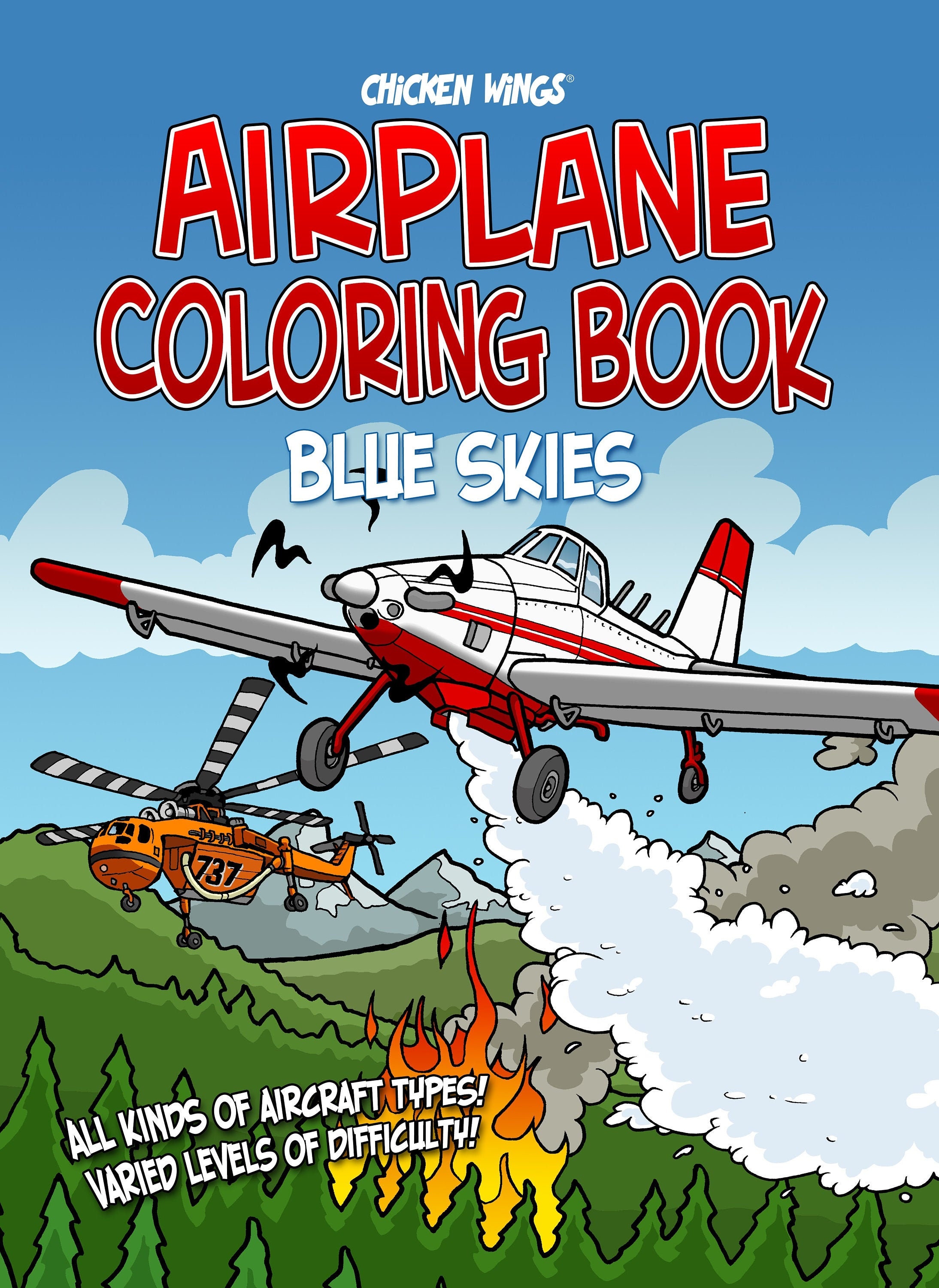 Kids Airplane Coloring Book "blue Skies" by Chicken Wings Comics - Etsy