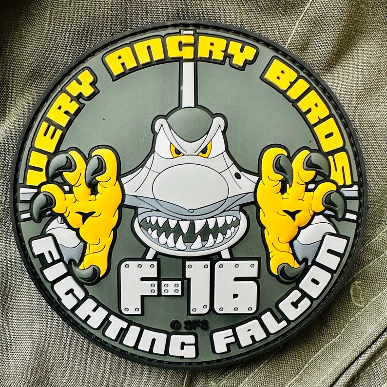 PVC Patch "very Angry Birds" F-16 Falcon - Aviation Patches - Etsy