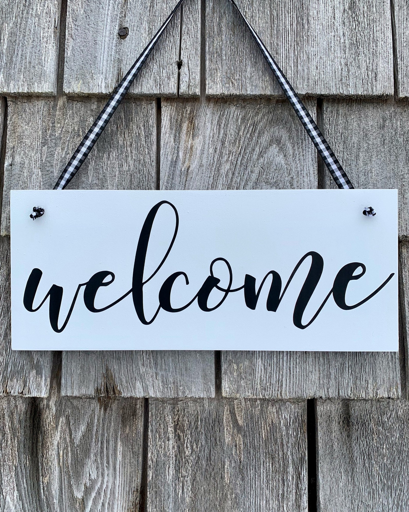 Welcome Rectangle Wooden Sign | Etsy