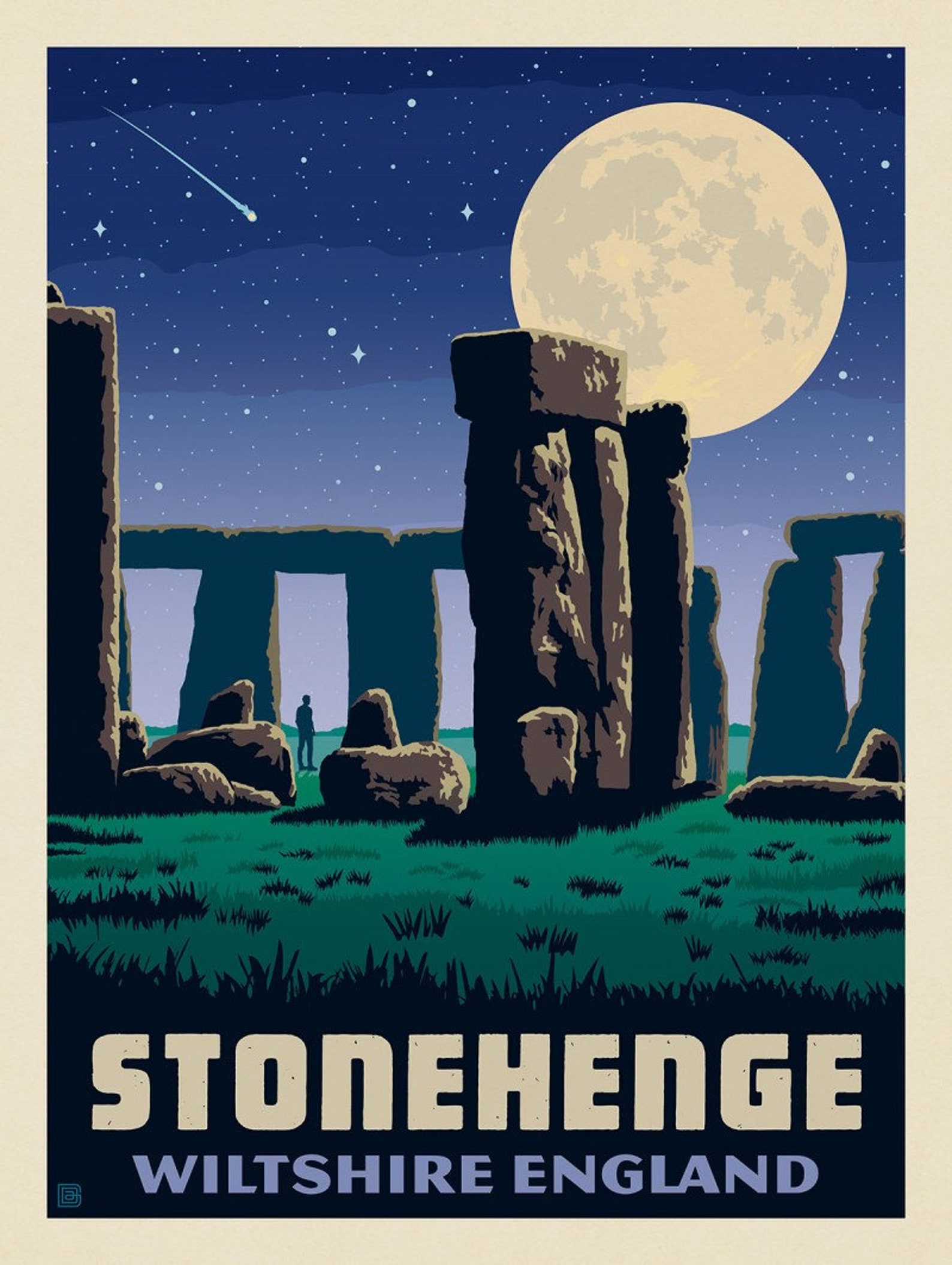 Inglaterra Stonehenge Vintage Poster Print stonehenge | Etsy
