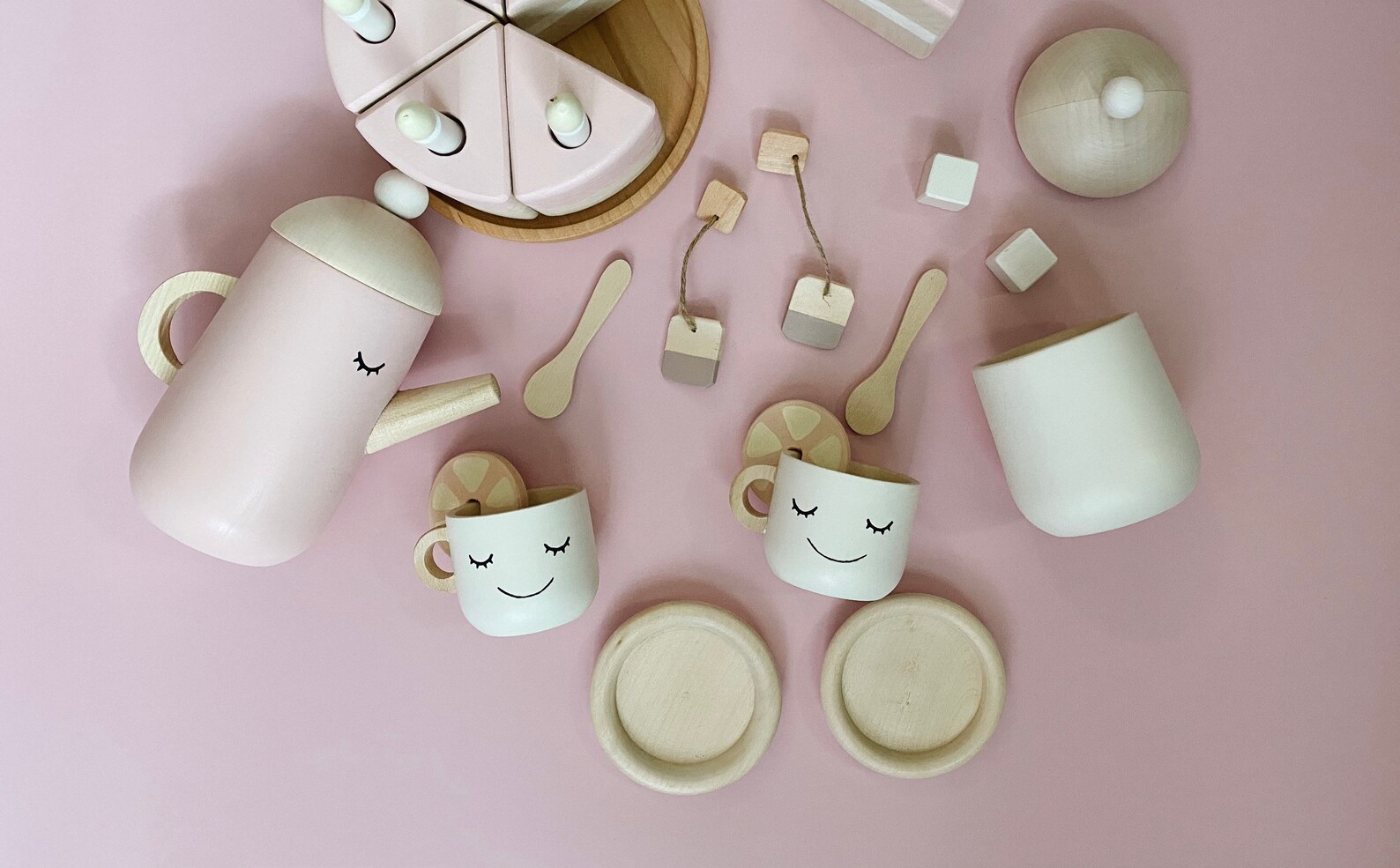 Wooden Tea Set Kitchen Set Wooden Dishes Play Kitchen - Etsy