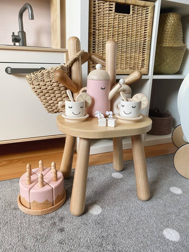 Wooden Tea Set Wooden Play Kitchen Kids Wooden Tea Set | Etsy