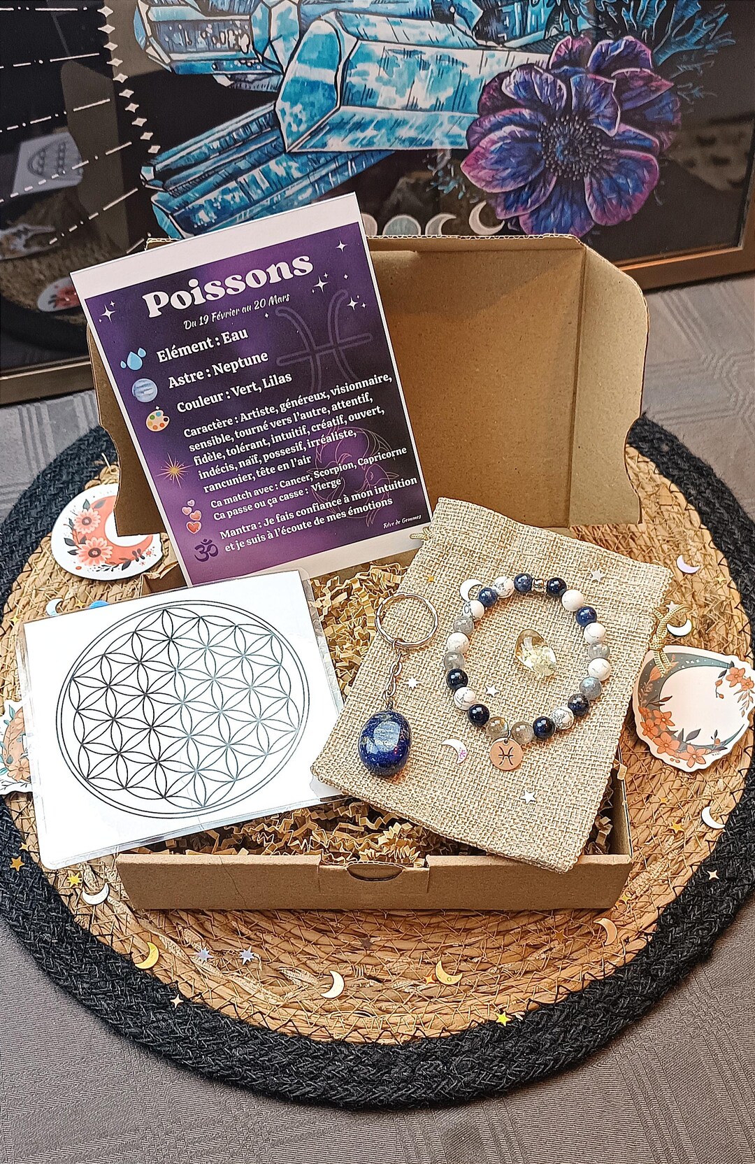 Pisces Astrology Box (zodiac Sign, Gift Set, Crystal Healing, Gift Idea ...