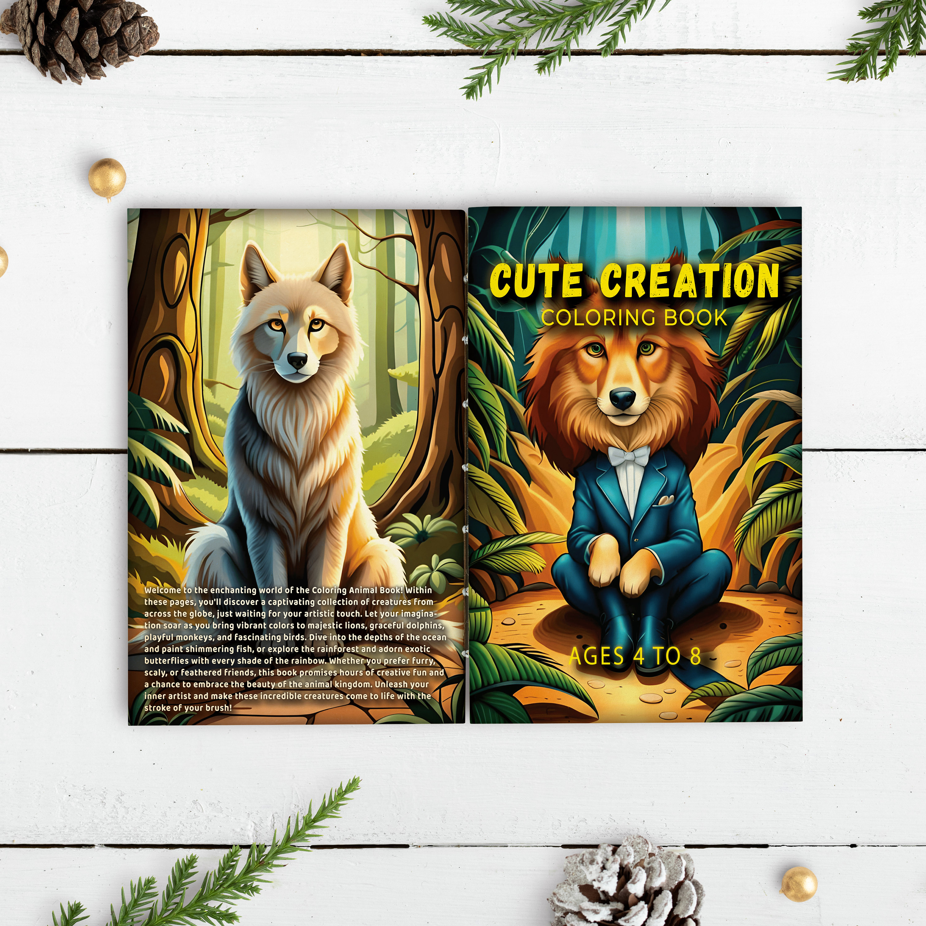 Cute Coloring Pages, for Kids, Digital Download, Coloring Book, Animal ...