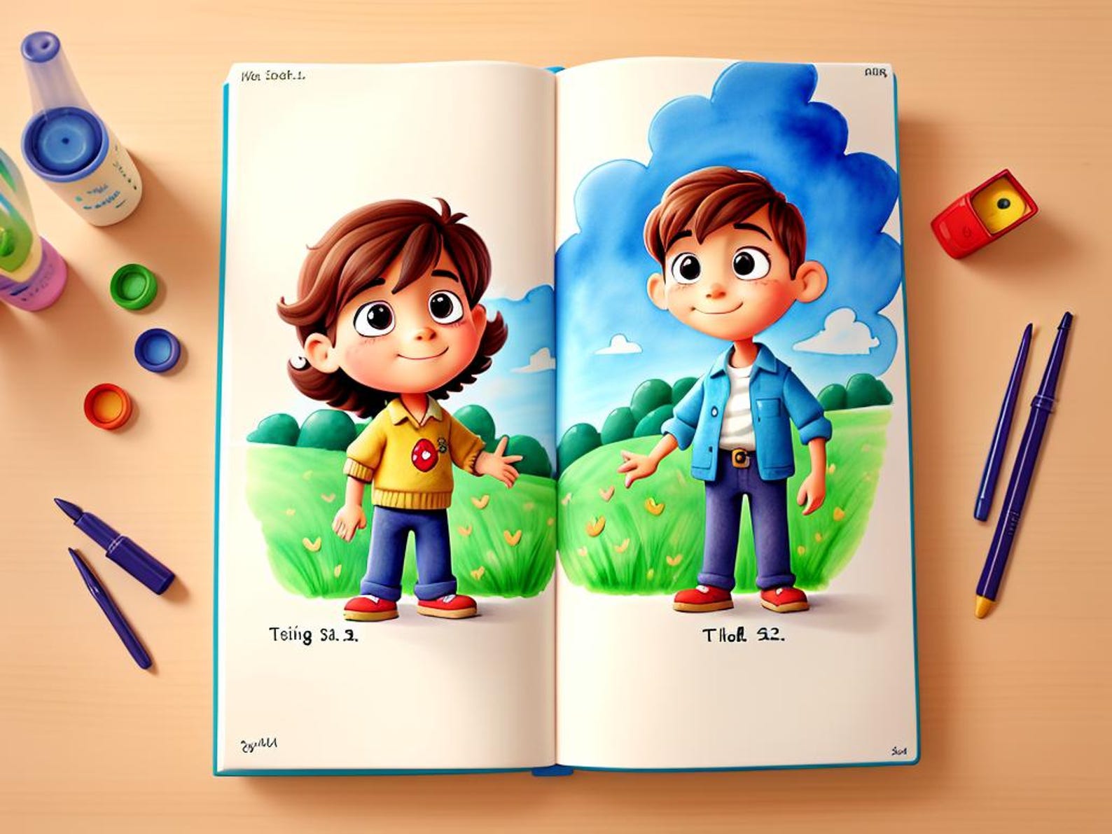 Children's Book Illustrator for Hire| Kinds Book|cartoon Portrait ...