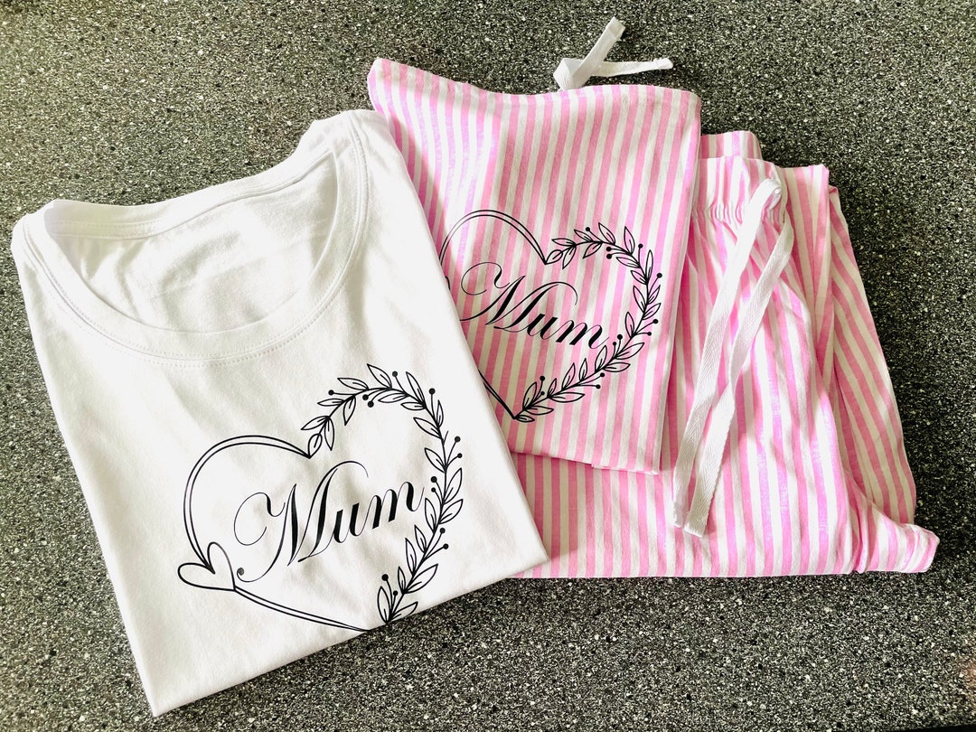 Personalised Mothers Day Pyjamas Set With Bag and Free Makeup Bag Sul Y ...