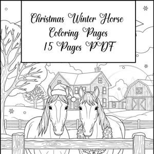 printable christmas horse coloring pages