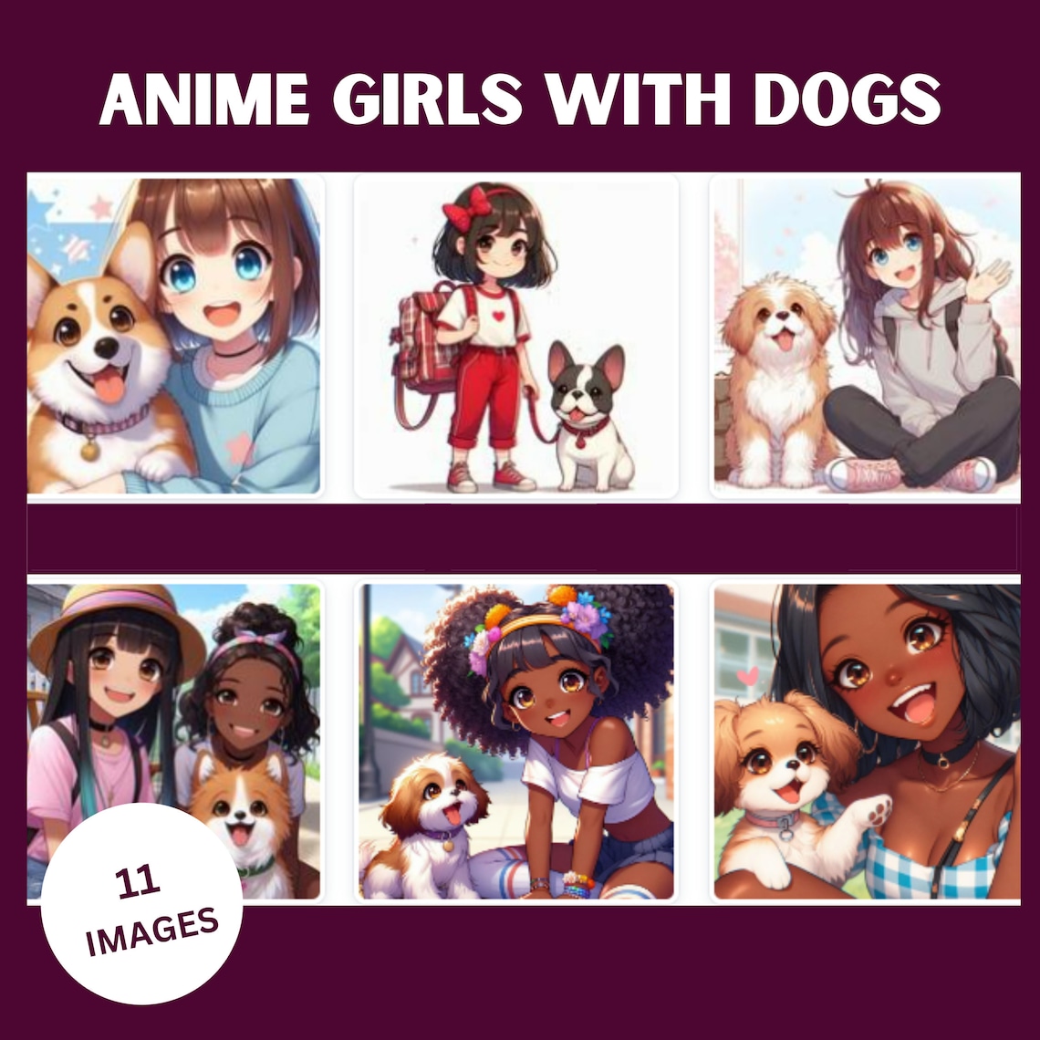 Anime Girls With Dogs Clipart PNG Anime Little Girls With Dogs Cute ...
