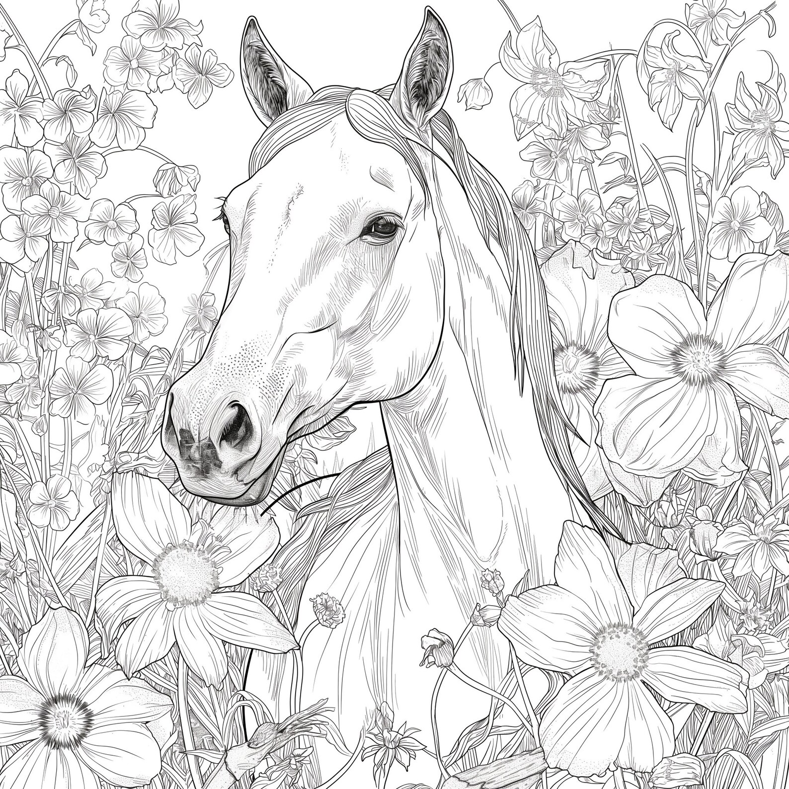 Horse Coloring Pages Adult and Kids Horse Coloring Pages Printable ...