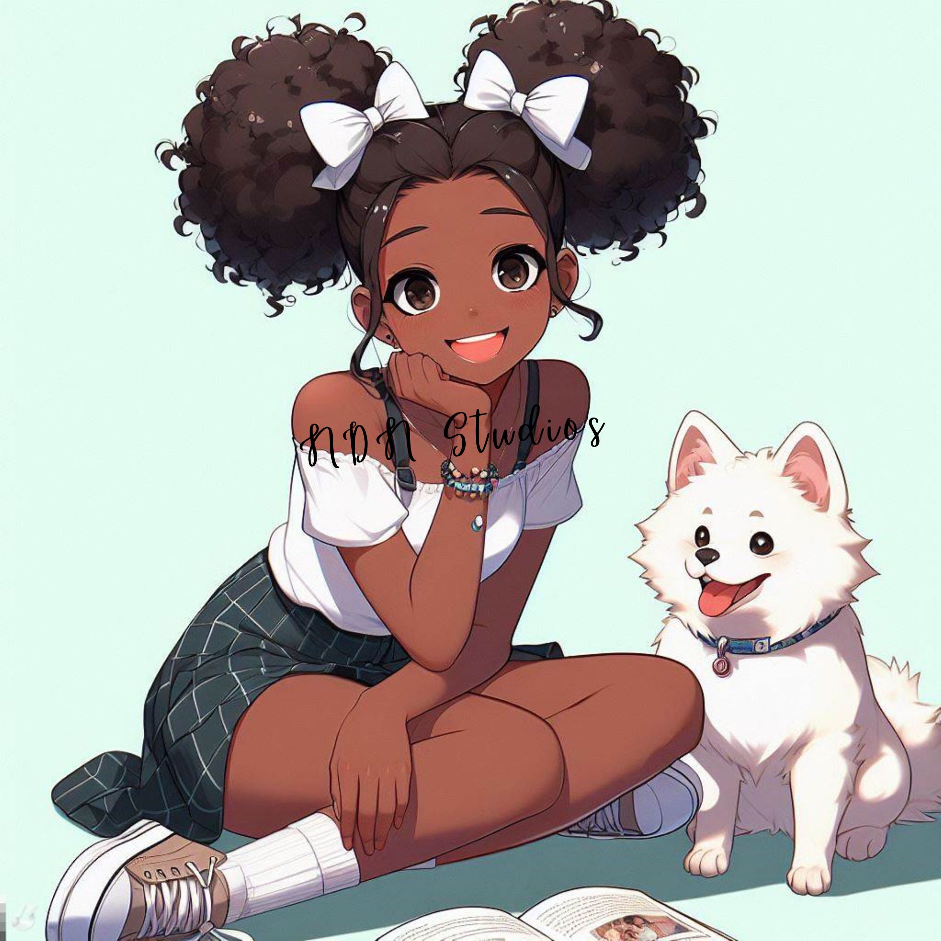 Anime Girls With Dogs Clipart PNG Anime Little Girls With Dogs Cute ...