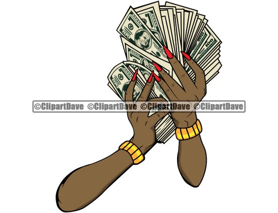 Drawing & Illustration Art & Collectibles Female Hand Holding Money ...