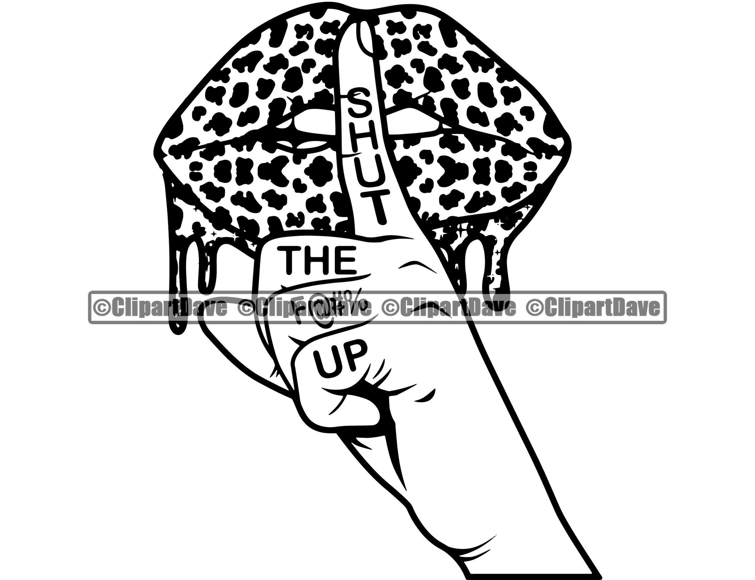 Dripping Cheetah Lips Shh Finger Gesture Svg Design Leopard Etsy
