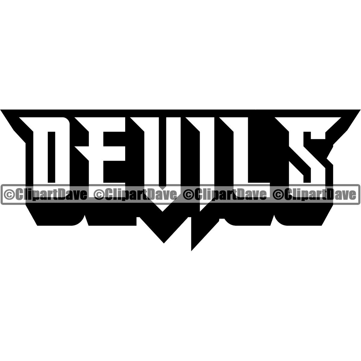 Devils Text Lettering SVG Design Logo Sport Team Game Mascot | Etsy