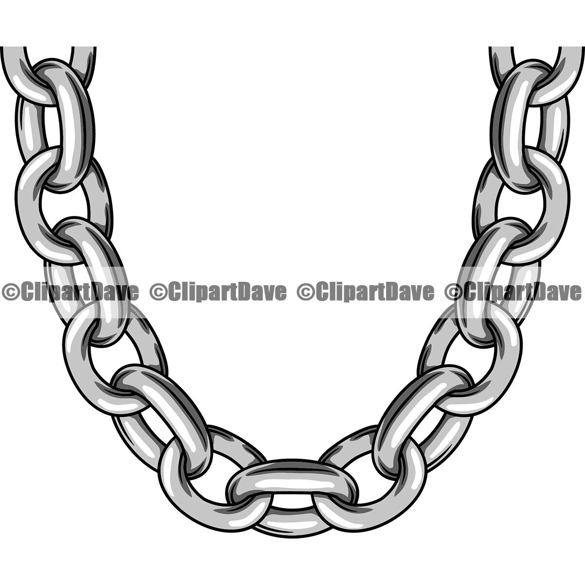 Platinum Silver Chain Link Necklace SVG Design Jewelry Rich | Etsy