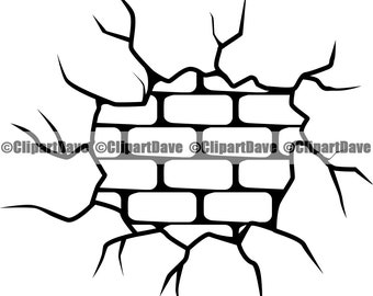 Cracked Wall Svg | Etsy