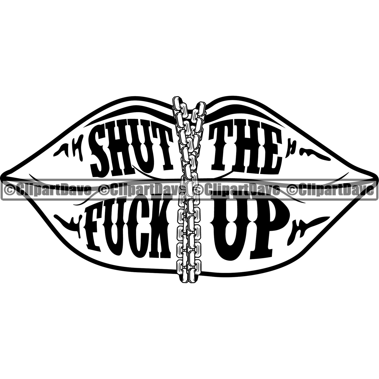 Sexy Lips Shut Up Fuck Up Shh Chain Svg Design Stop Talking Etsy