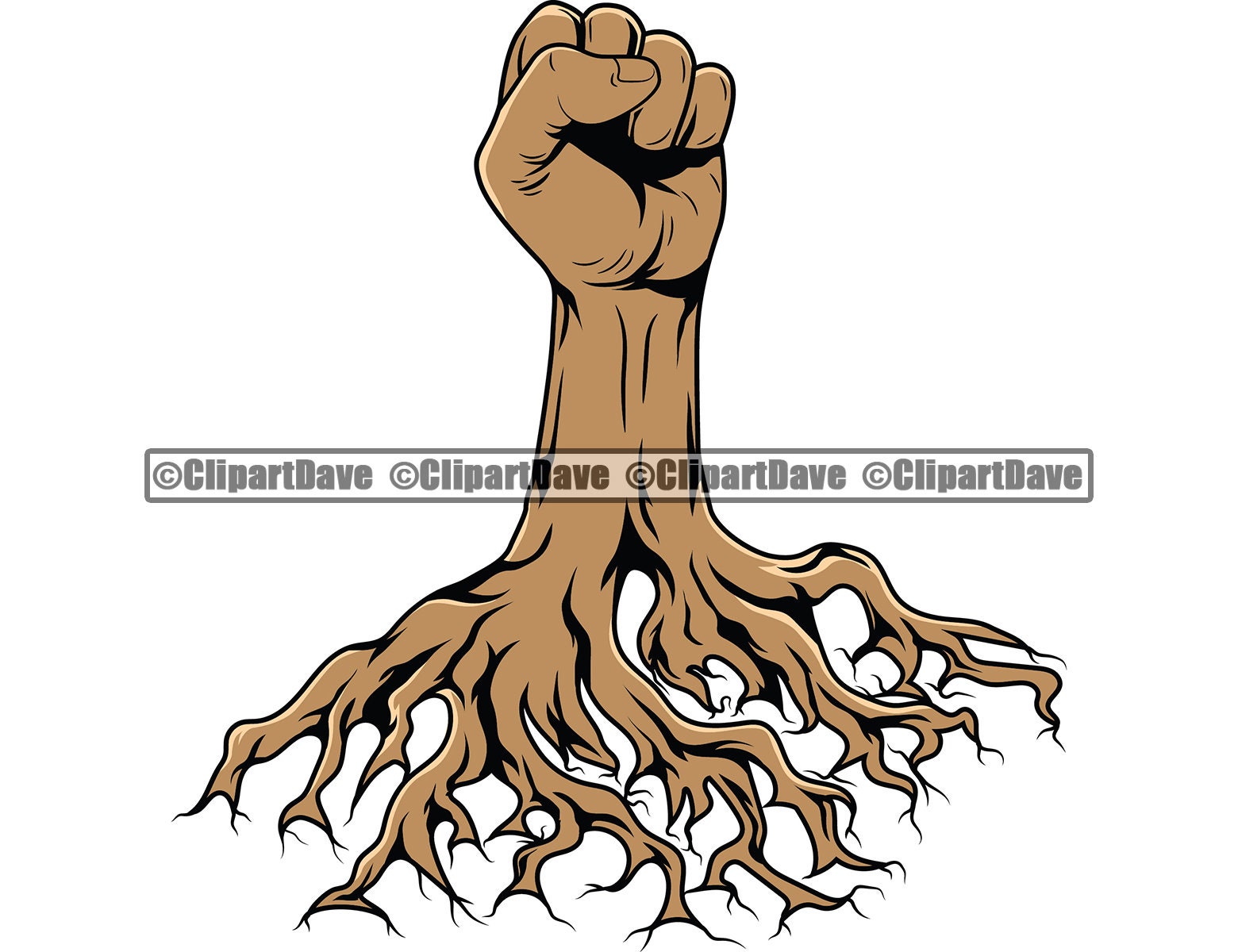 Hand Fist Raised Tree Roots SVG Design Logo Power Pride Unity | Etsy