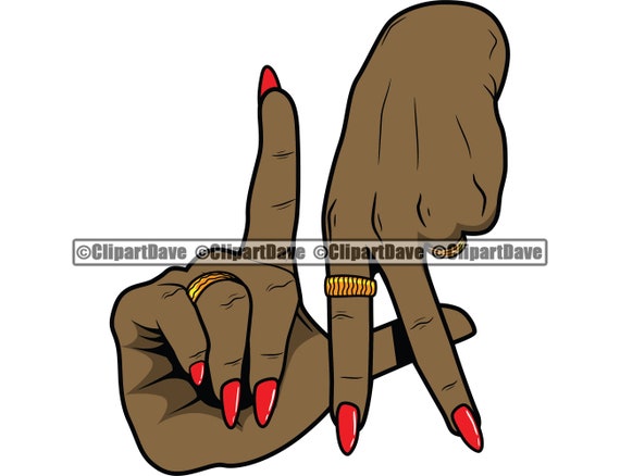 Female Hand Fingers LA Sign Los Angeles SVG Design Woman Thug | Etsy