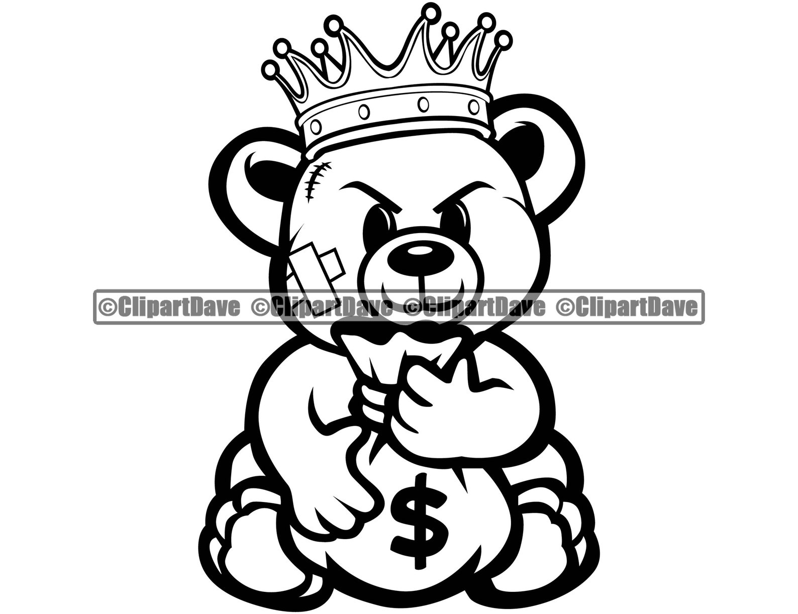 Teddy Bear King Money Bag Svg Design Cash Dollar Sign Scar Etsy