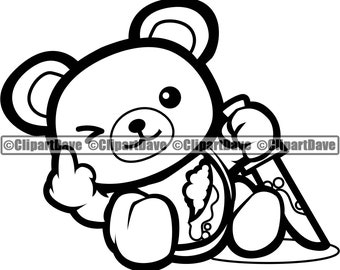 Broken Heart Bear Svg | Etsy