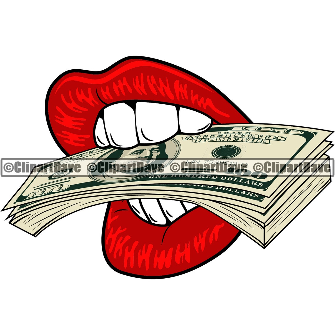 Sexy Lips Biting Money Svg Design Bite 100 Dollar Bill Cash Etsy