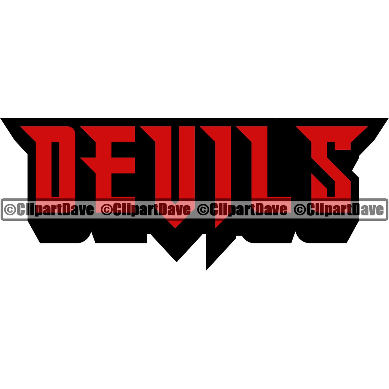 Devils Text Lettering SVG Design Logo Sport Team Game Mascot | Etsy