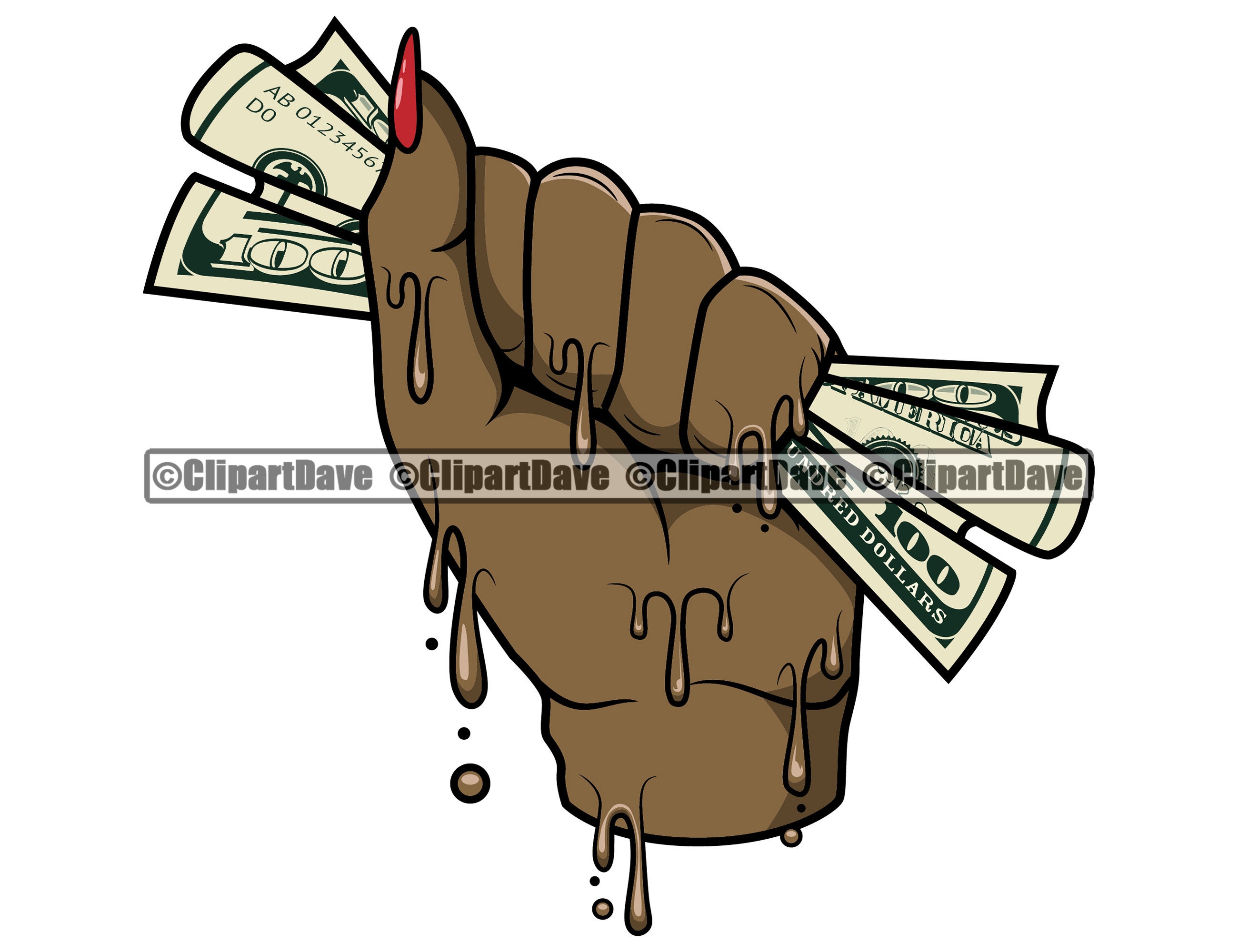 Female Woman Hand Holding Money Stack Drip Dripping SVG Design | Etsy