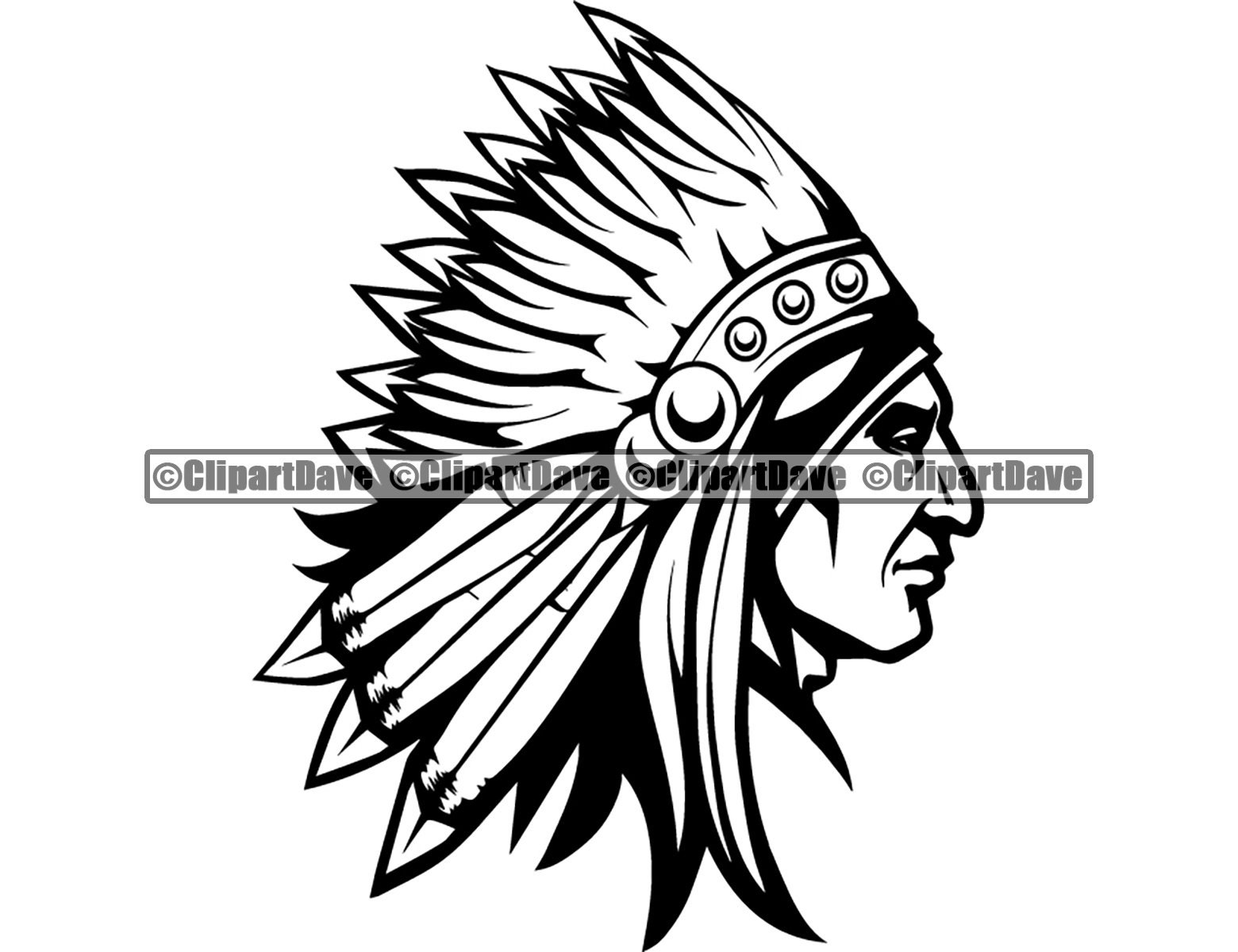 Native American Indian Chief SVG Design Logo Sport Team Mascot | Etsy