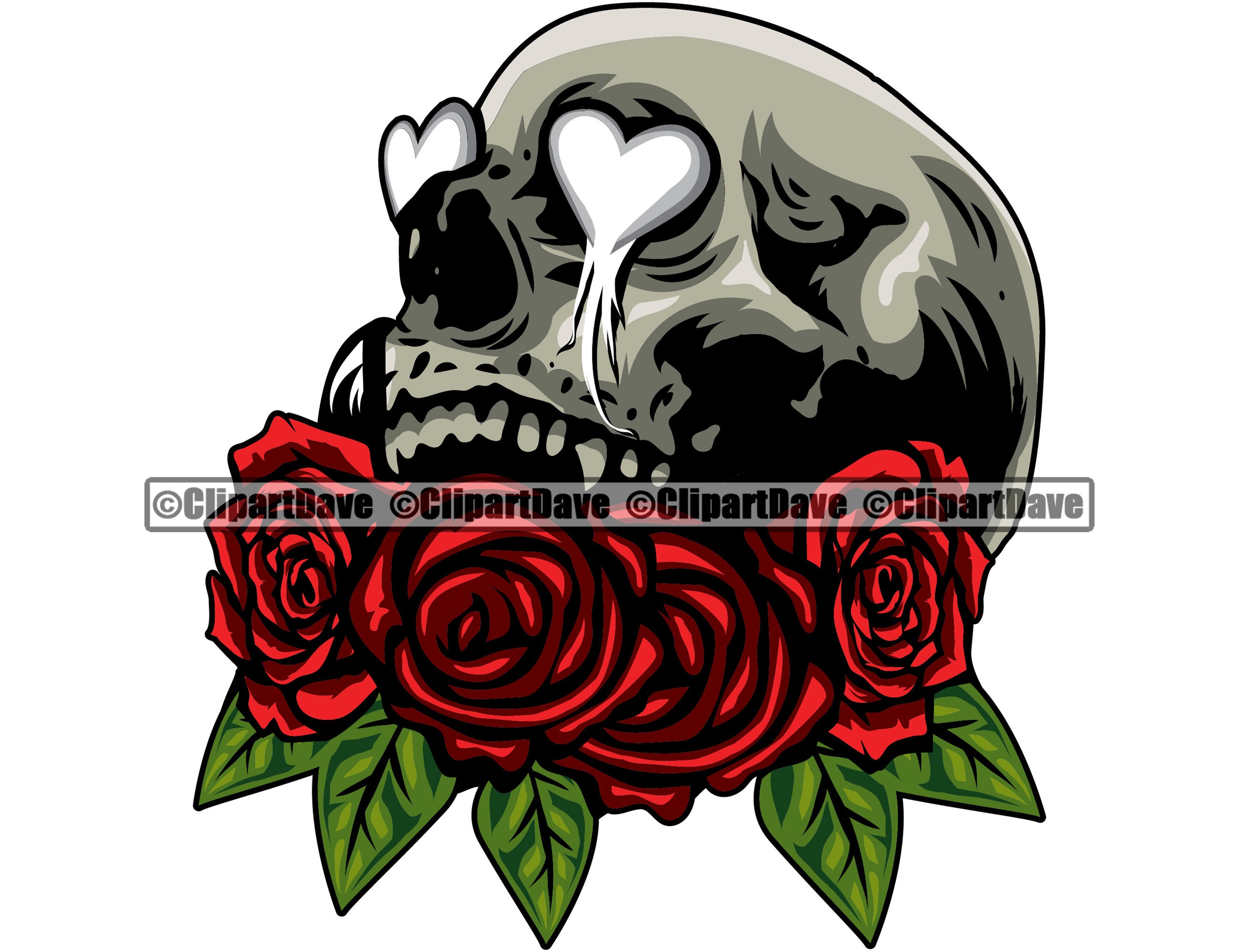 Skull Heart Eyes SVG Design Logo Tattoo Love Romantic Wedding | Etsy