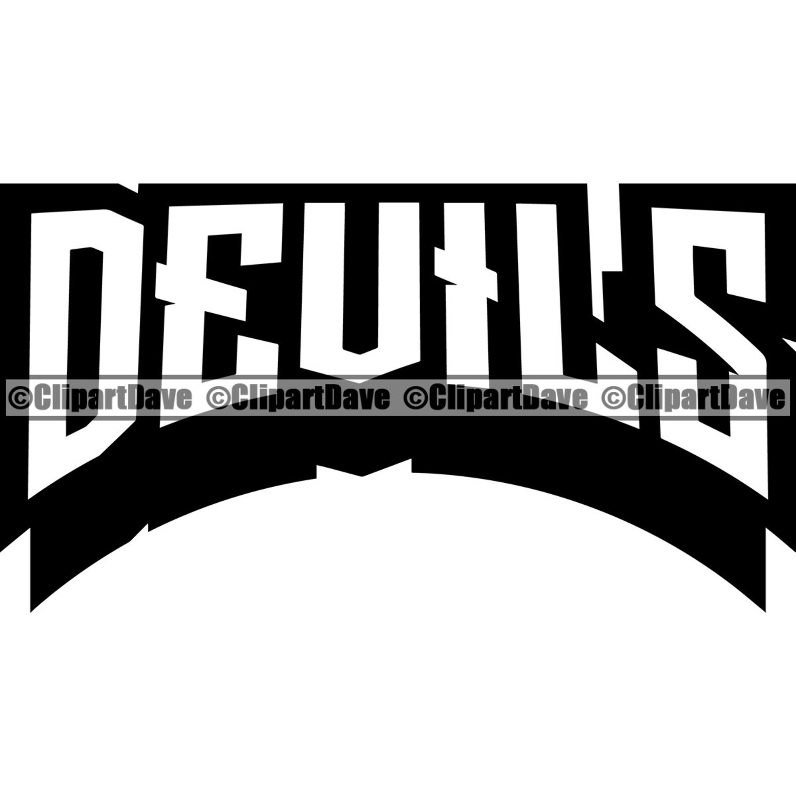 Devils Text Lettering SVG Design Logo Sport Team Game Mascot | Etsy