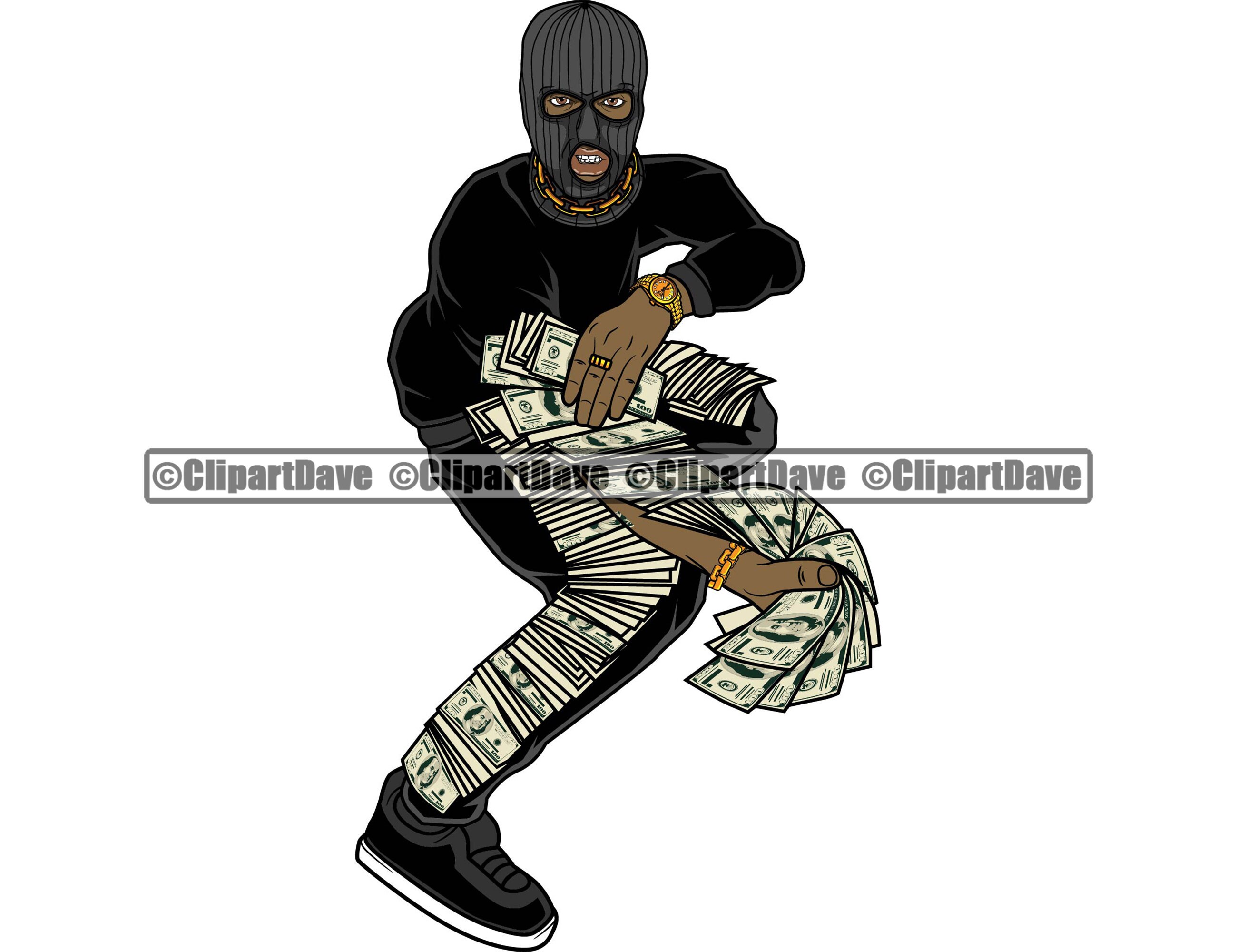 Gangster Ski Mask 100 Dollar Bill Money Hand Cash Spread Leg | Etsy