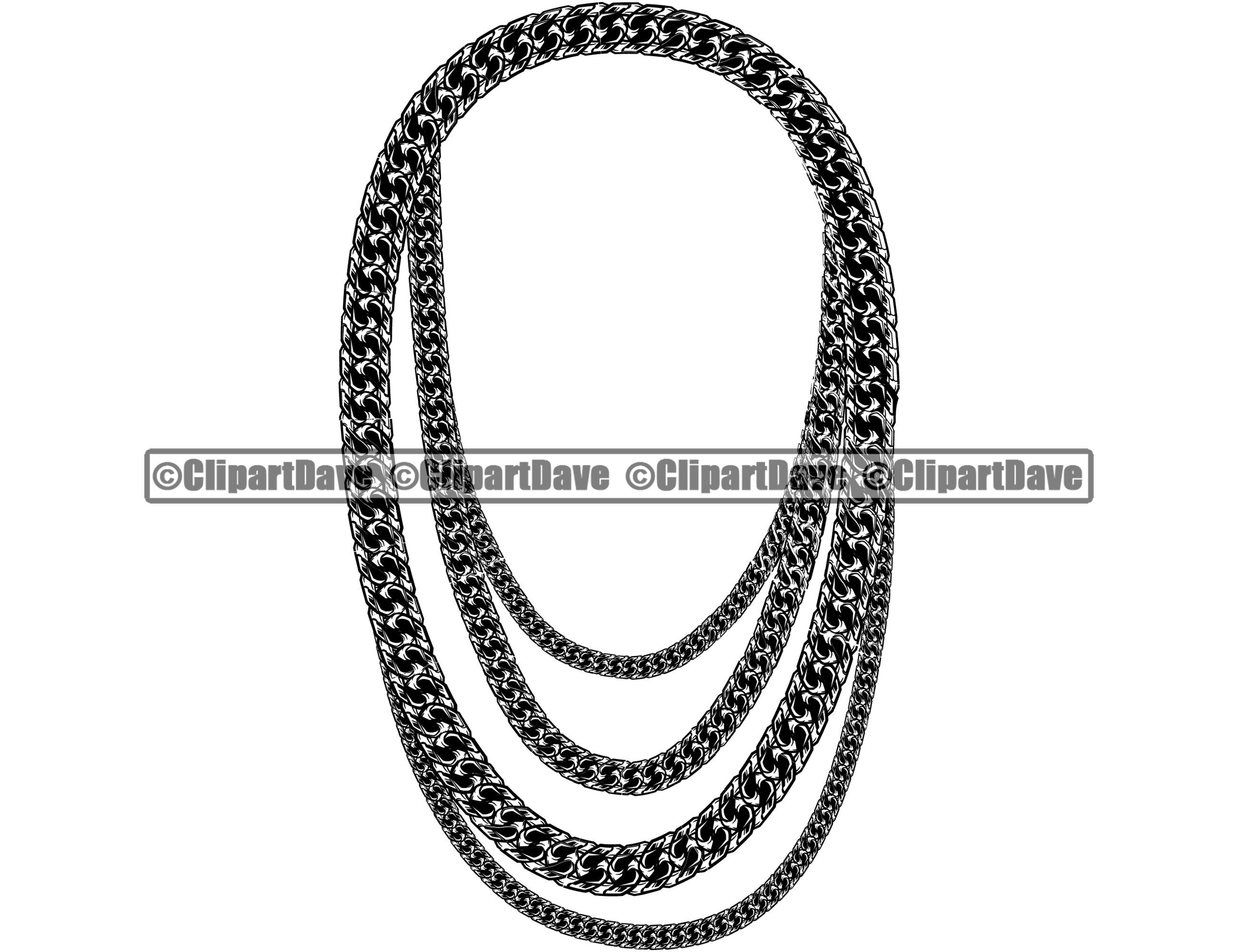 Platinum Silver Chain Link Necklace SVG Design Jewelry Rich | Etsy