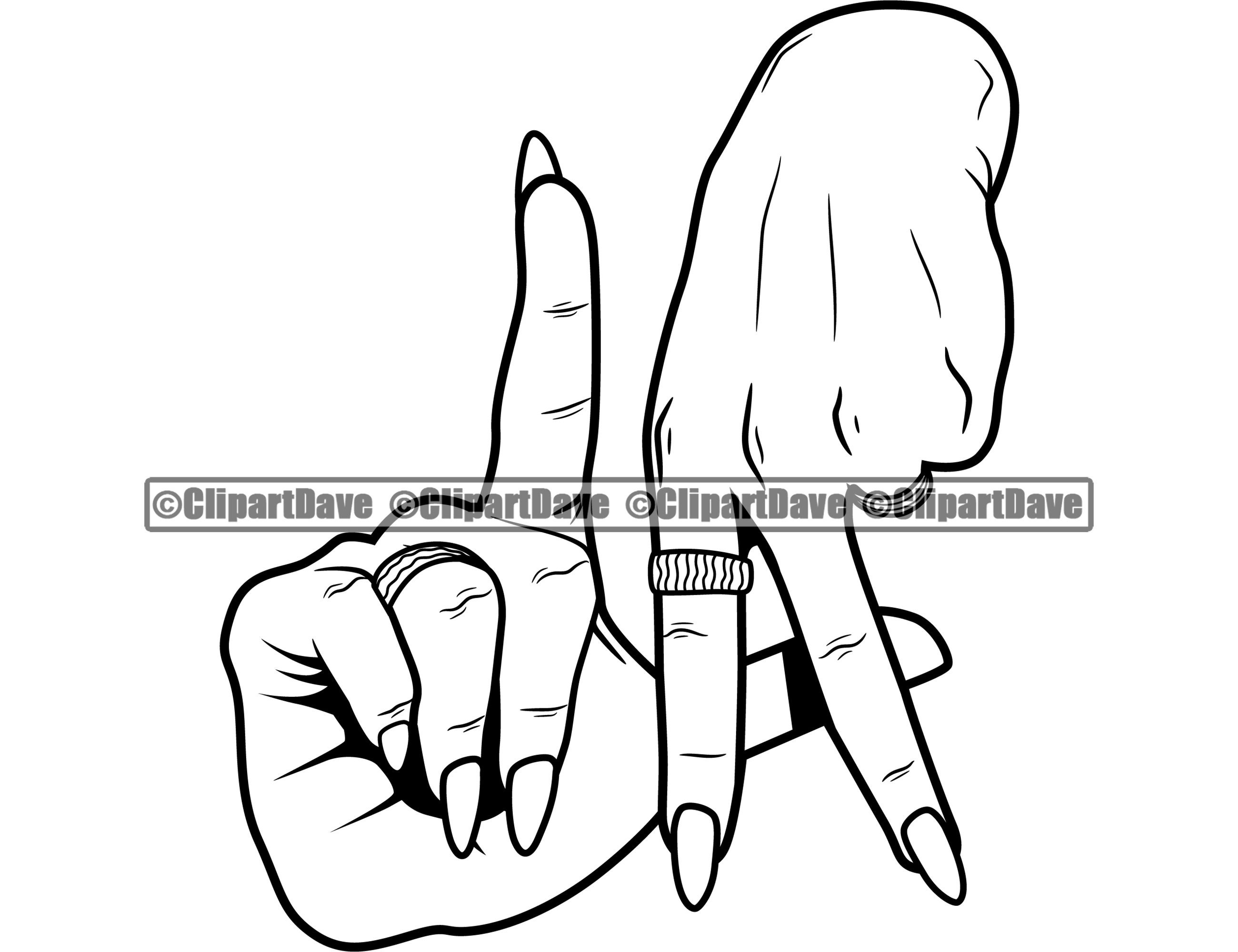 Female Hand Fingers LA Sign Los Angeles SVG Design Woman Thug | Etsy